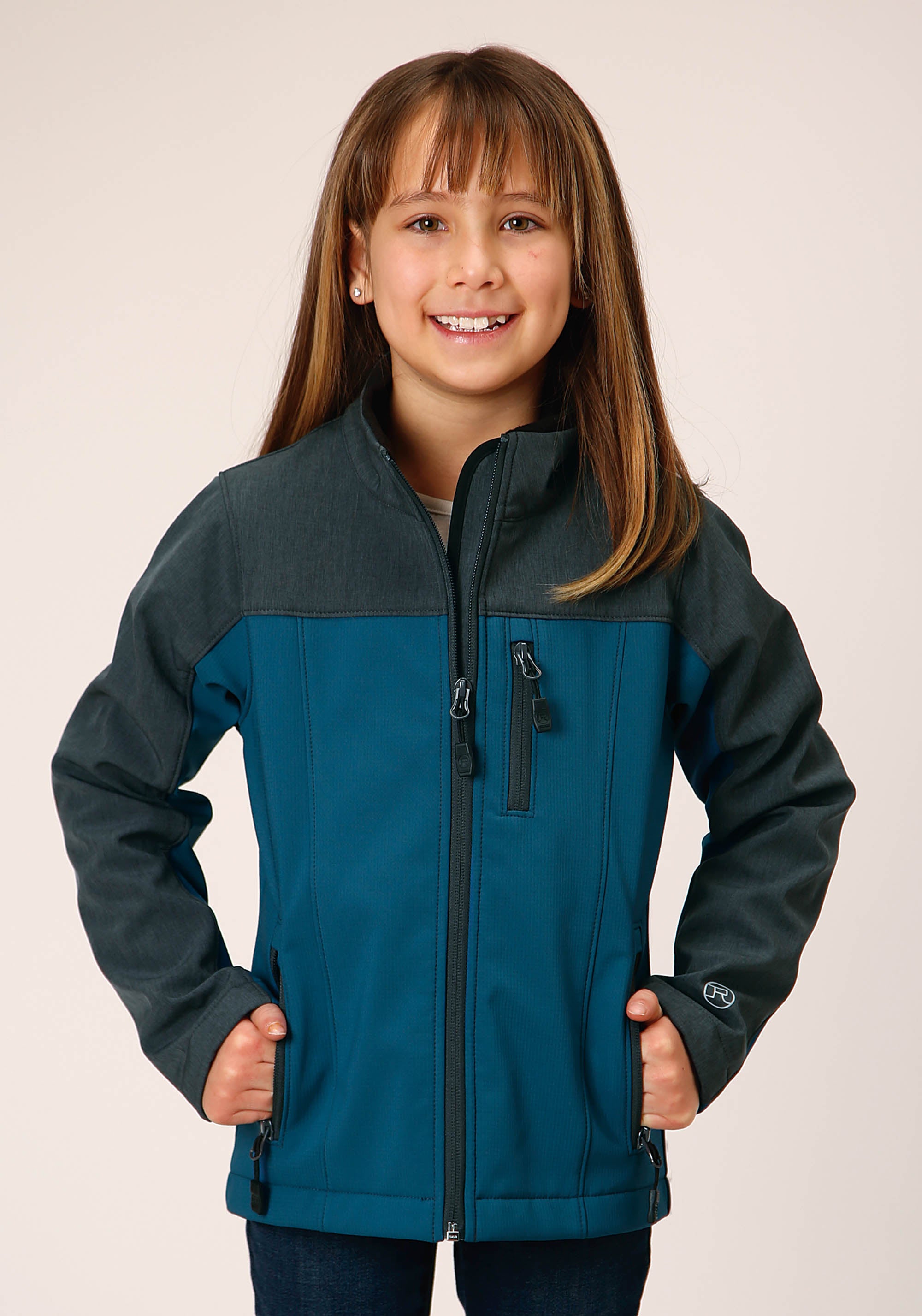 Girls Grey Grey Combo Soft Shell Tech Jacket – Roper Apparel & Footwear